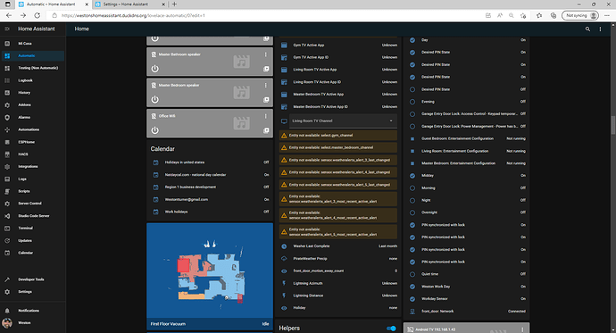 Entities showing errors in automatically generated "overview" dashboard (How to remove them ...
