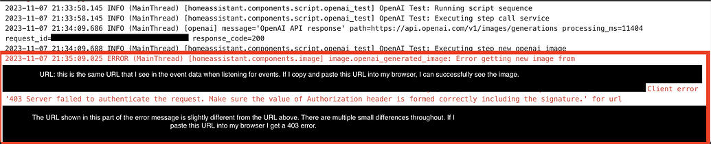 Unable To Retrieve And View Openai Image Configuration Home Assistant Community