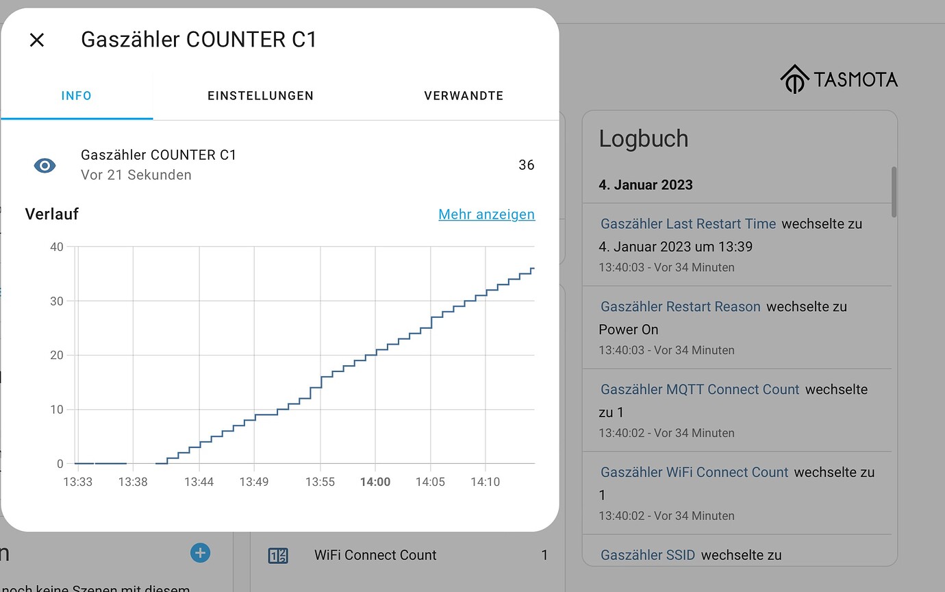 Gas Meter Reading / MQTT / Tasmota integration / counter entity: sensor ...