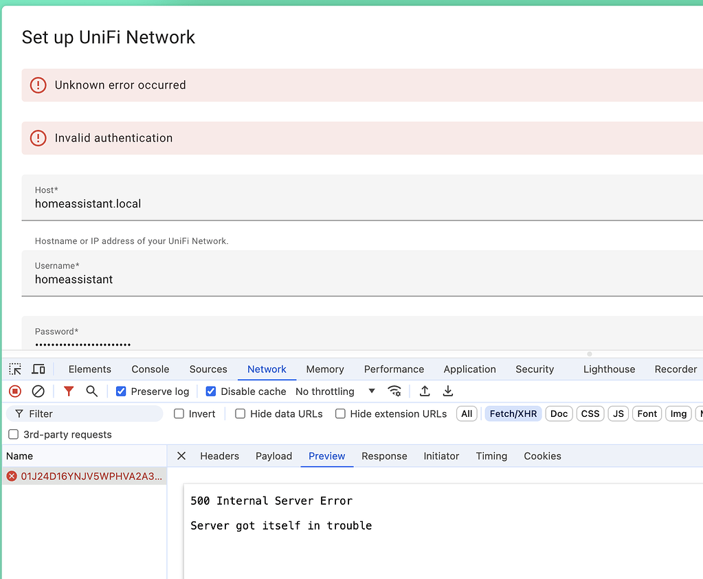 Unifi integration login issue - Third party integrations - Home Assistant Community