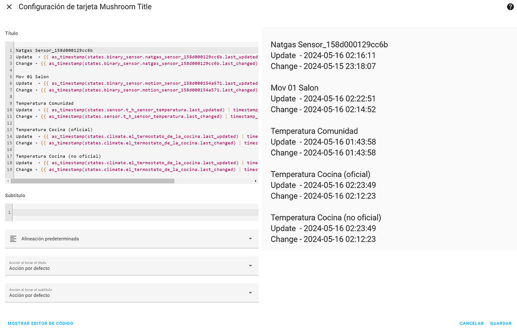 How to display the last_updated field of an entity in the lovelace view - Configuration - Home ...