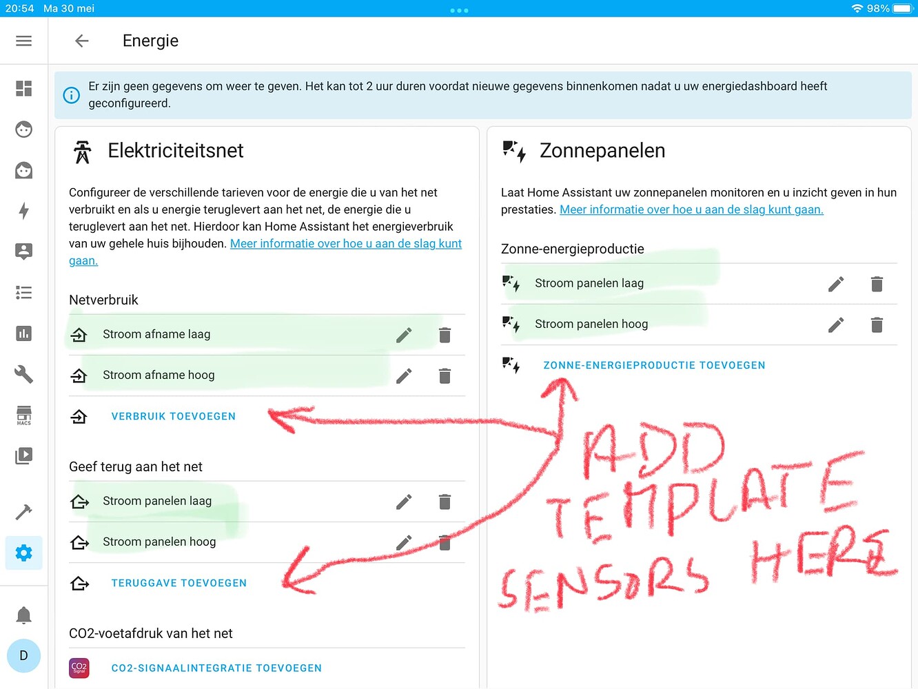 Combined sensor for P1 and P2 in energy dashboard - Frontend - Home ...