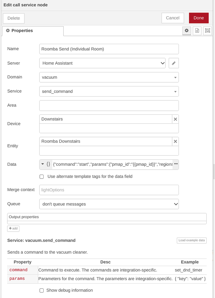 Sending Roomba to specific rooms - Node-RED - Home Assistant Community