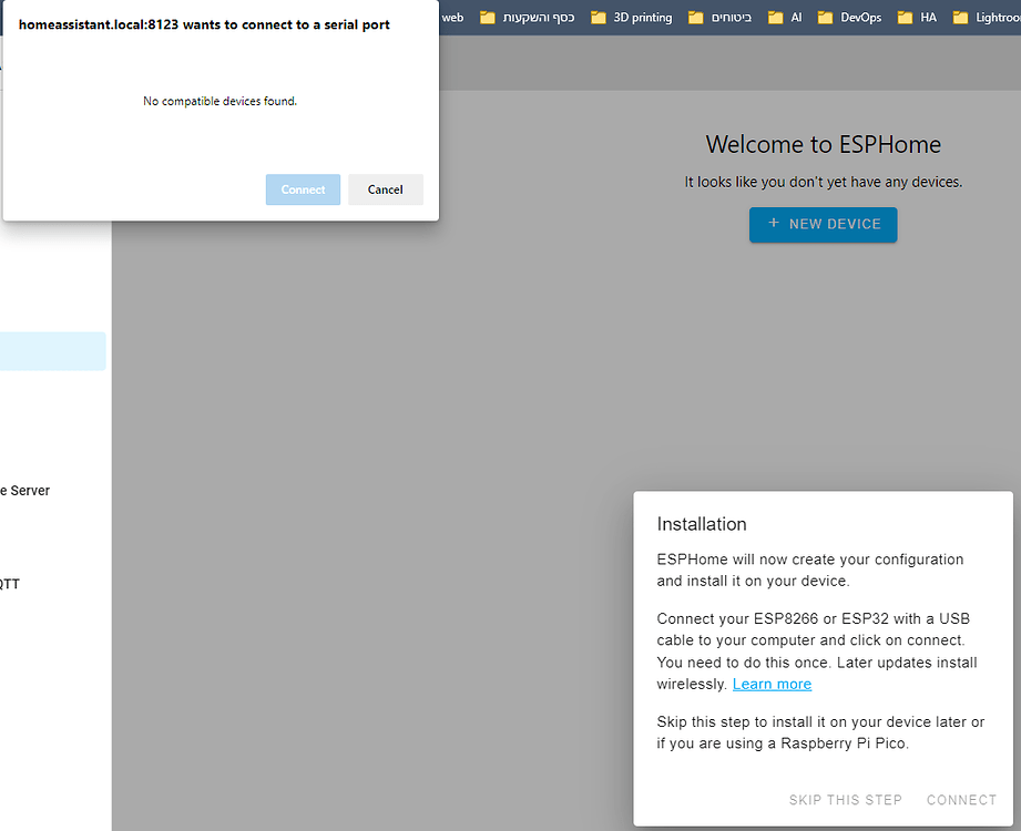 HA ESPHome doesn't find ESP32 - ESPHome - Home Assistant Community