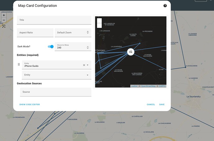 Map card configuration - light map in dashboard dark theme? - Frontend ...