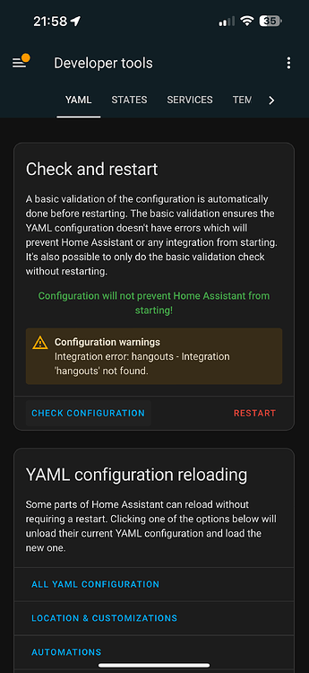 Invalid config “hangouts” - Configuration - Home Assistant Community Invalid config “hangouts” - Configuration - Home Assistant Community
