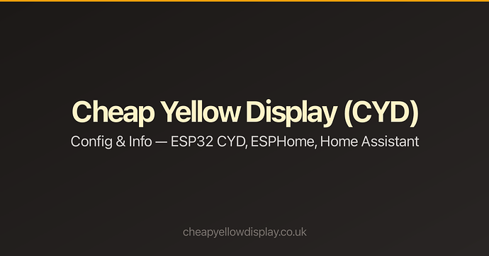 GUI YAML generator for CYD Cheap Yellow Display / ESPHome Home ...