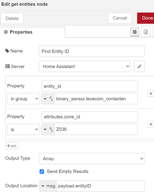 Identifying an entity using "Get Entities" based on an attribute - Node-RED - Home Assistant ...