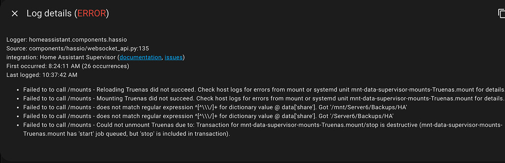 Can’t add Truenas SMB share to HA Green…. Need data storage soon - Installation - Home Assistant ...