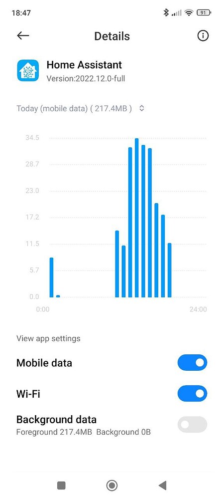 Excessive Data Usage Home Assistant Companion For Android Home Assistant Community
