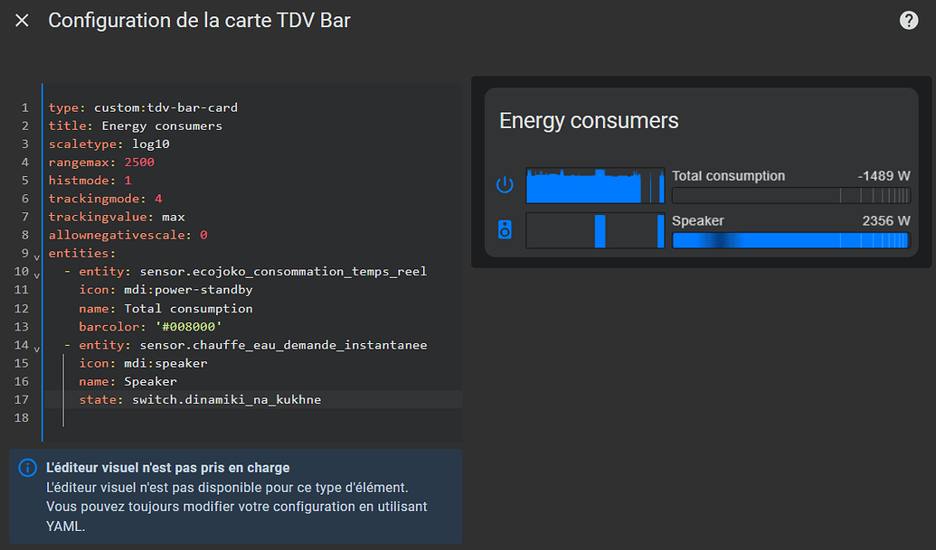 Card to display bar chart oriented to display power sensors - Dashboards & Frontend - Home ...