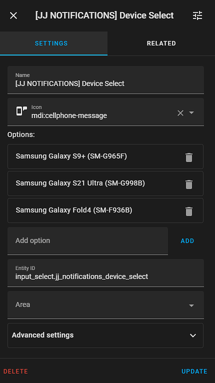 Dynamic Notification for Automation (easily change which device to send the notification to ...