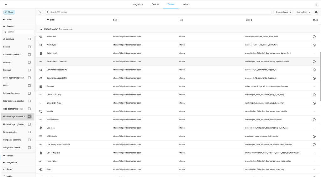 Why does /config/entities hide disabled entities when you filter by device? - Frontend - Home ...