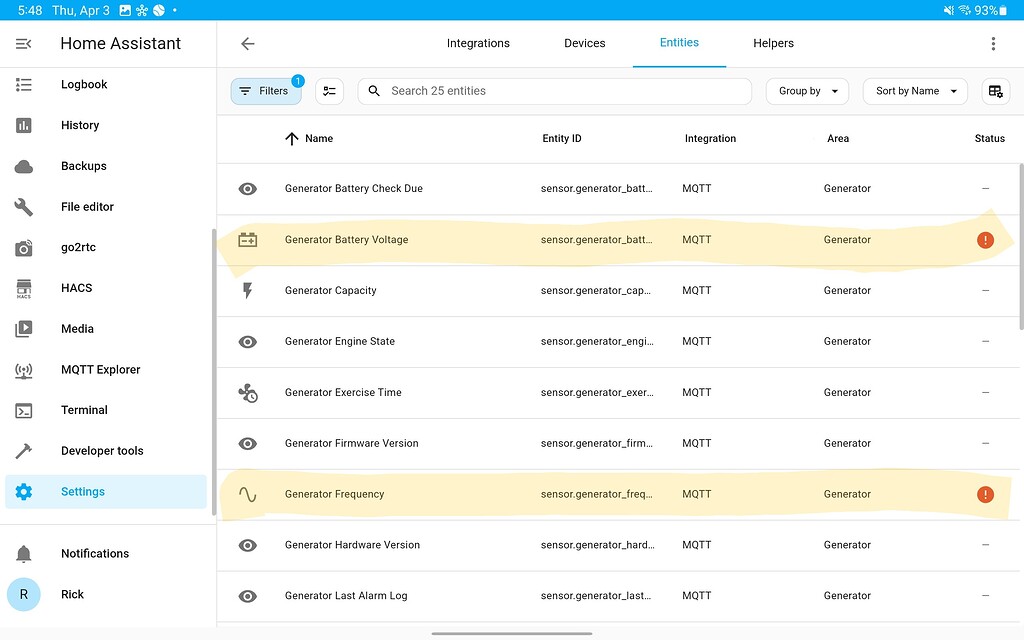 MQTT with YAML defined entities not populating all entities - Configuration - Home Assistant ...