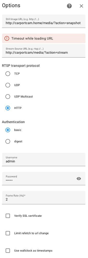 Generic Camera Problem Configuration Home Assistant Community