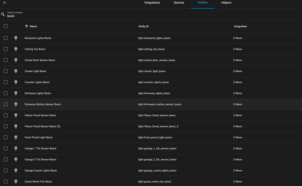Recent Update Added "Basic" entity to Every Z-Wave Light - Z-Wave ...