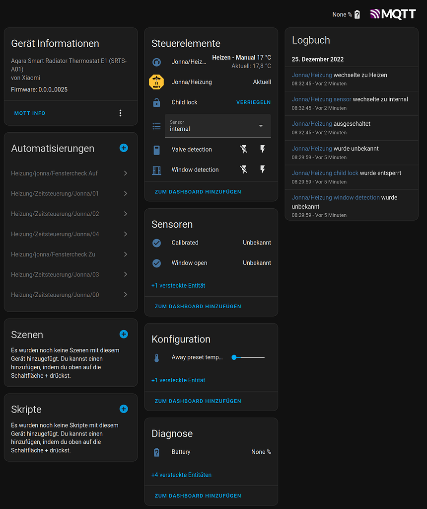 SkyConnect: bunch of settings missing from entity (works fine through zigbee2mqtt ...