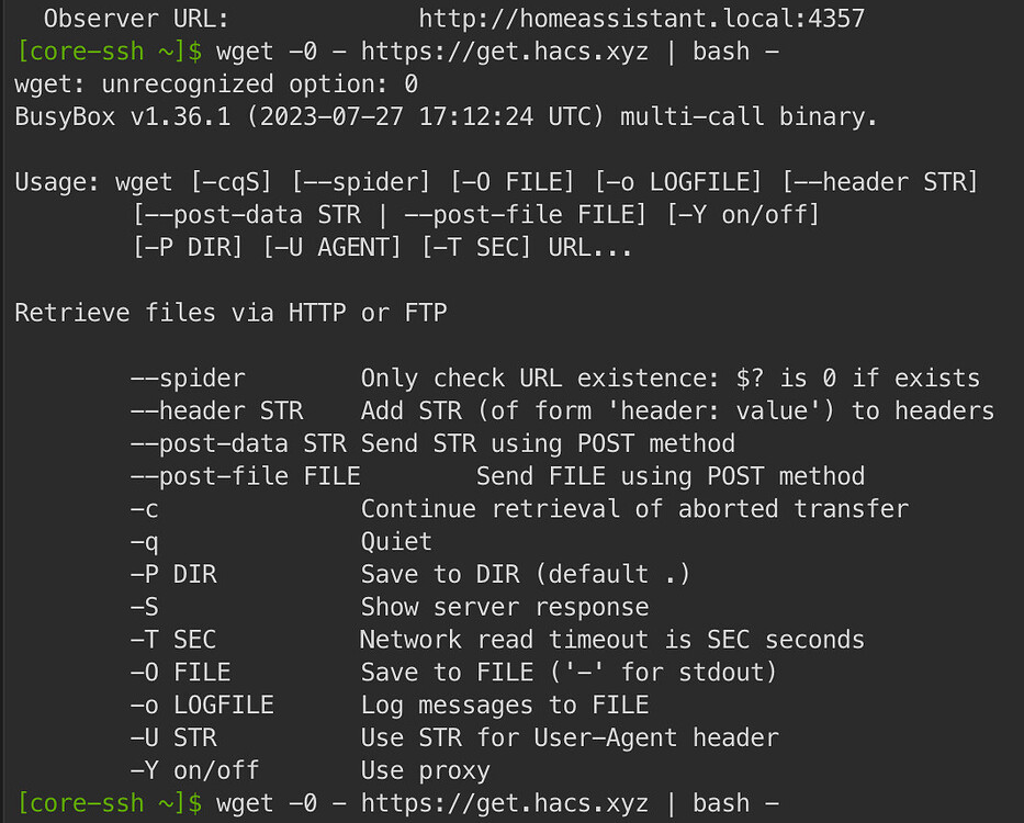 HACS Install error wget address - Installation - Home Assistant Community