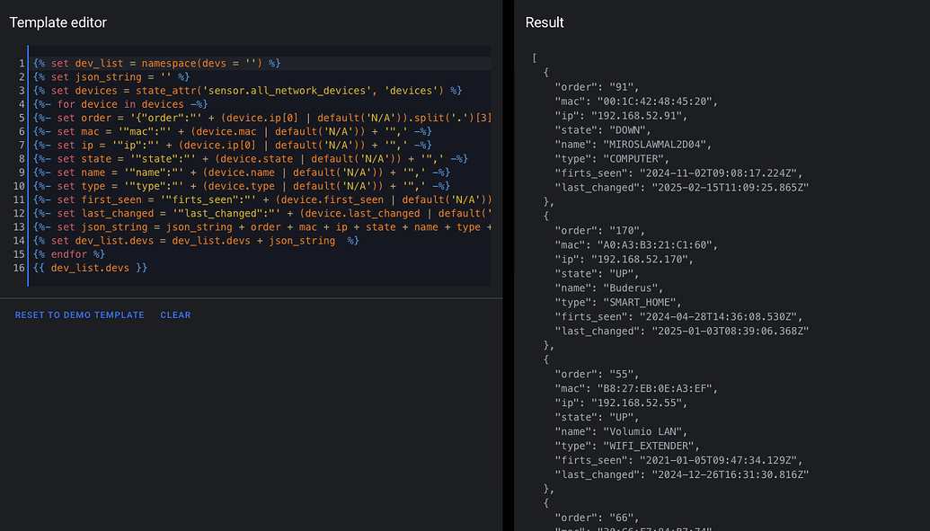 Creating Valid Json Output From Jinja Template Configuration Home Assistant Community