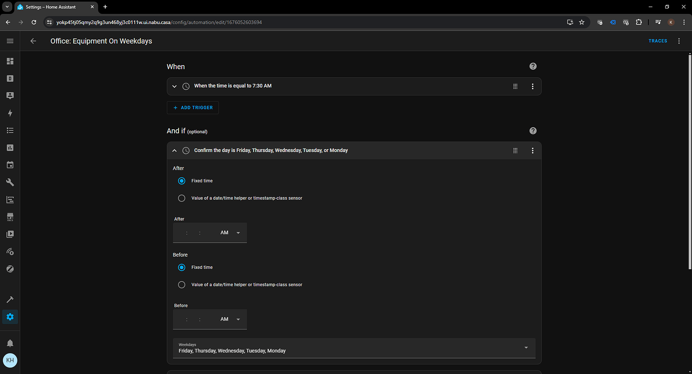 Making A Weekdays Automation Via The Gui Configuration Home Assistant Community