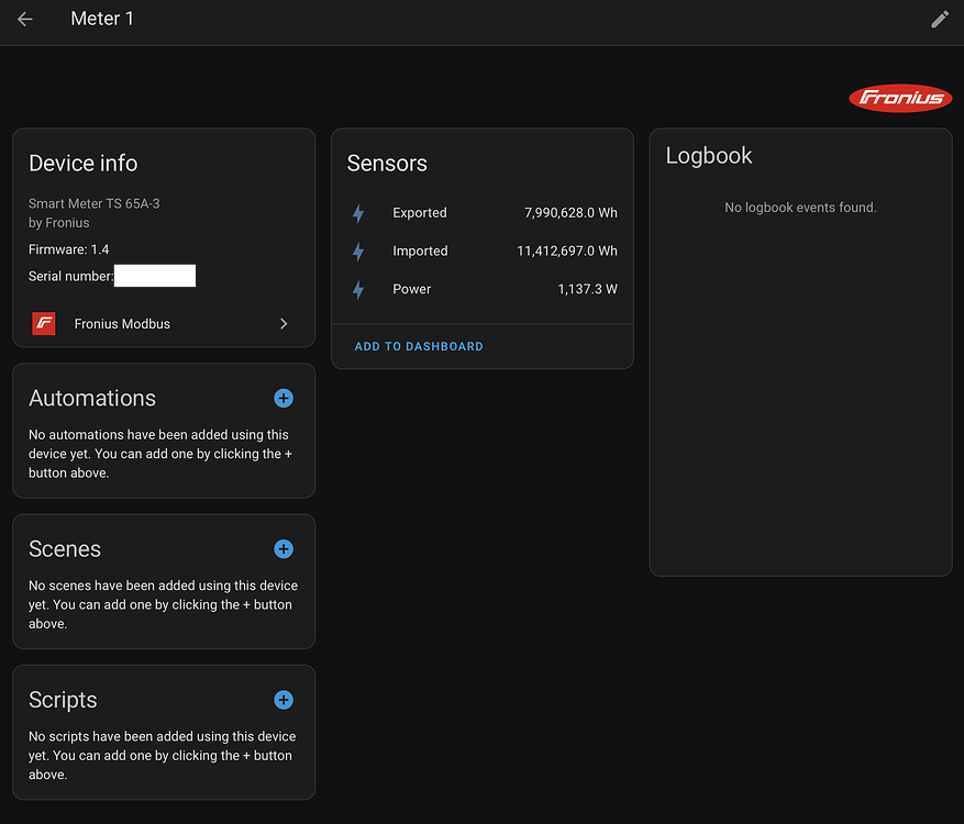 Fronius Modbus Integration - Third party integrations - Home Assistant ...