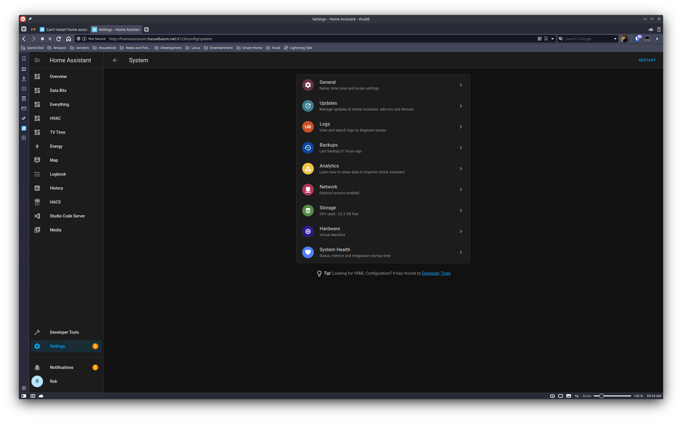 Can't restart home assistant after update? - Configuration - Home ...