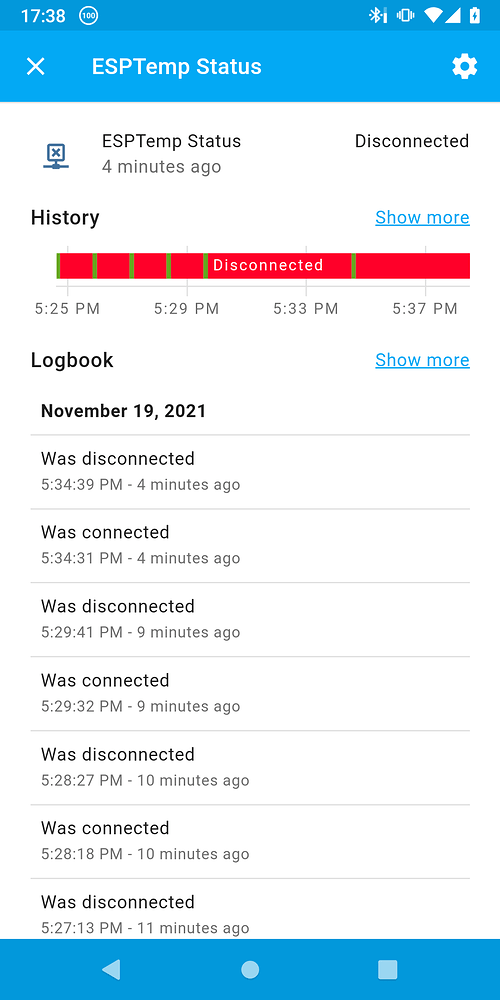 How do I know whether a esp temp sensor is still working when the ...