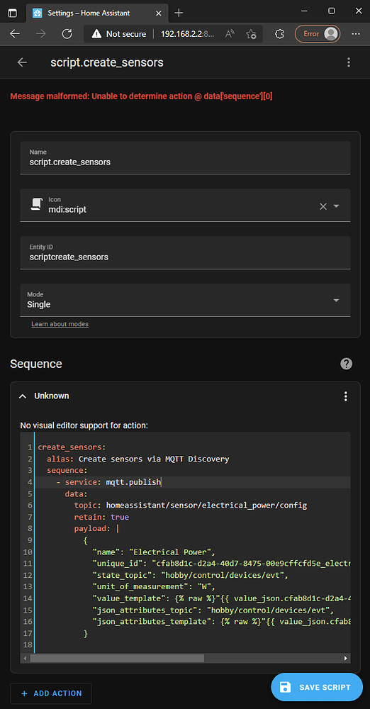 Unable to add mqtt sensor via mqtt API Niko Home Control - Configuration - Home Assistant Community