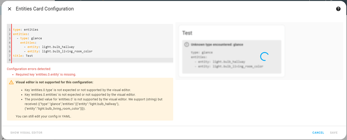 Glance card in Entities card - Frontend - Home Assistant Community
