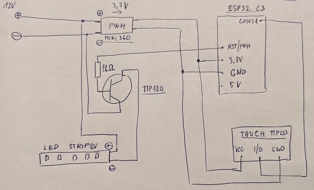 Controlling led strip with esp32 c3 using transistor and esphome - ESPHome - Home Assistant ...