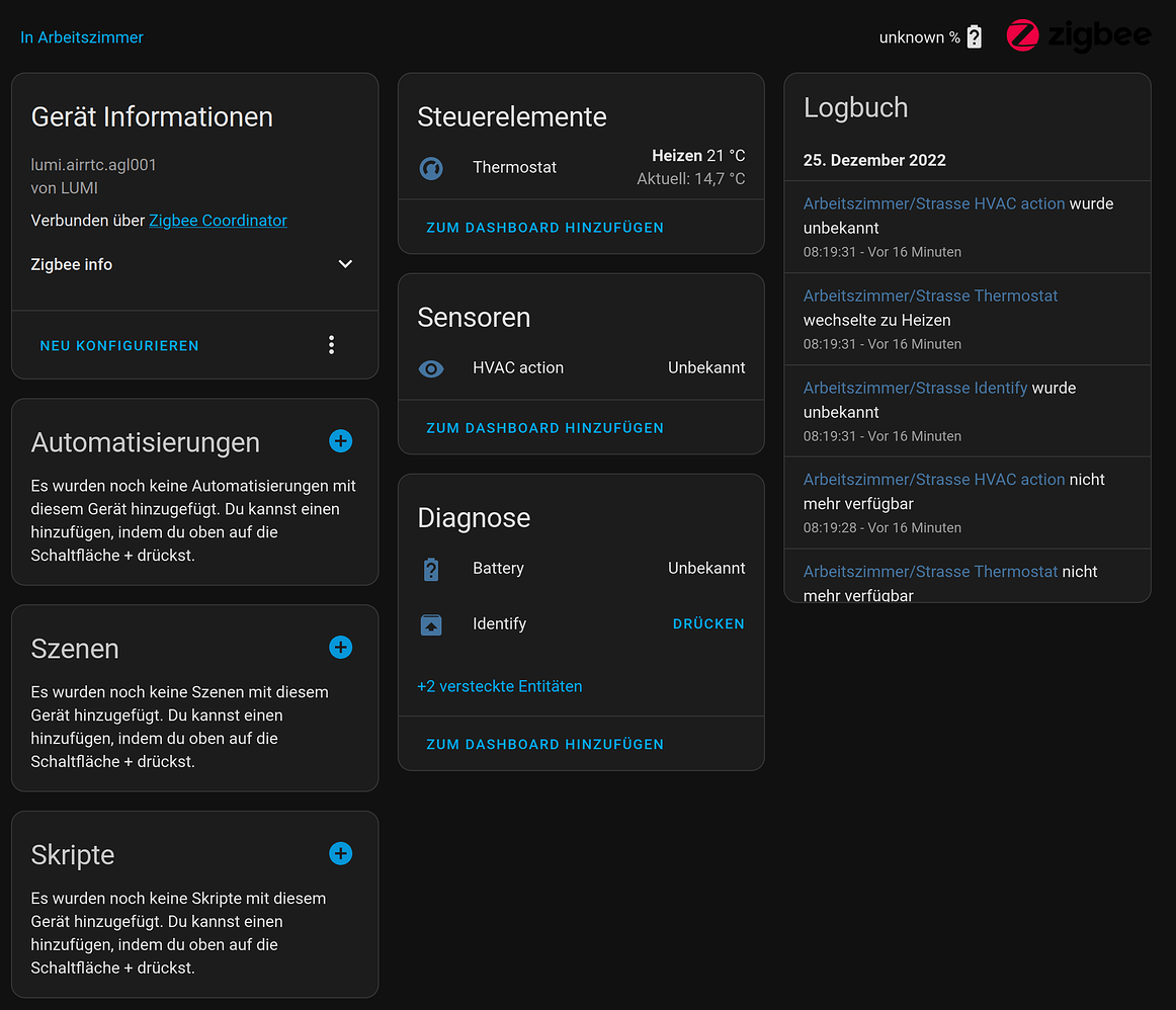 SkyConnect: bunch of settings missing from entity (works fine through zigbee2mqtt ...