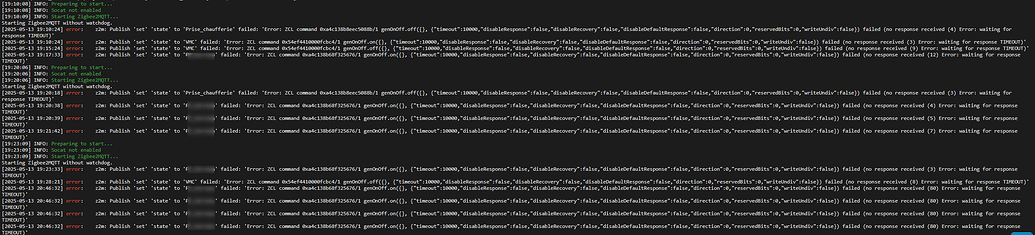 Error: ZCL command - Timeout from my devices - Zigbee - Home Assistant Community