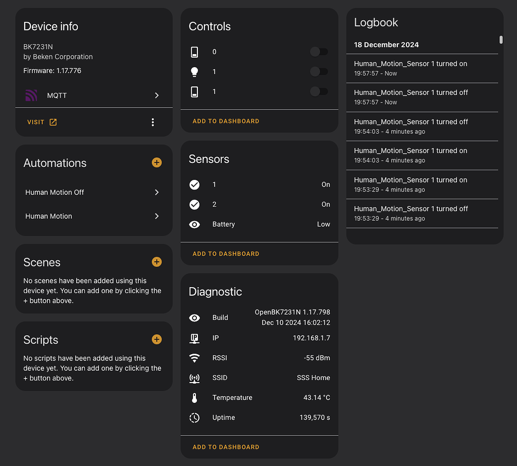 Motion Sensor Mqtt & automation - Configuration - Home Assistant Community