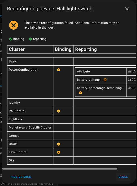 Rodret switch recognised, bind but no battery level or button presses recognised - Zigbee - Home ...