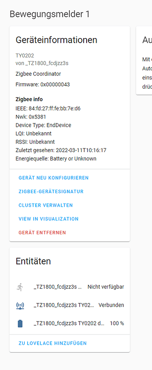 Setting up Zigbee motion detector - Configuration - Home Assistant Community