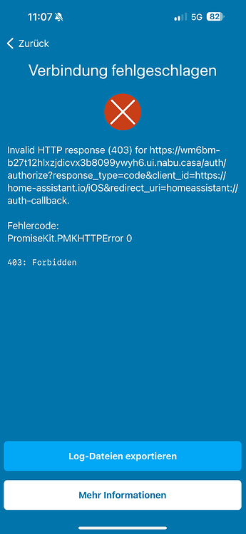Mobile App Alamofire.AFError 9 / Mobile App and Desktop Nabu Casa URL 403 Forbidden ...