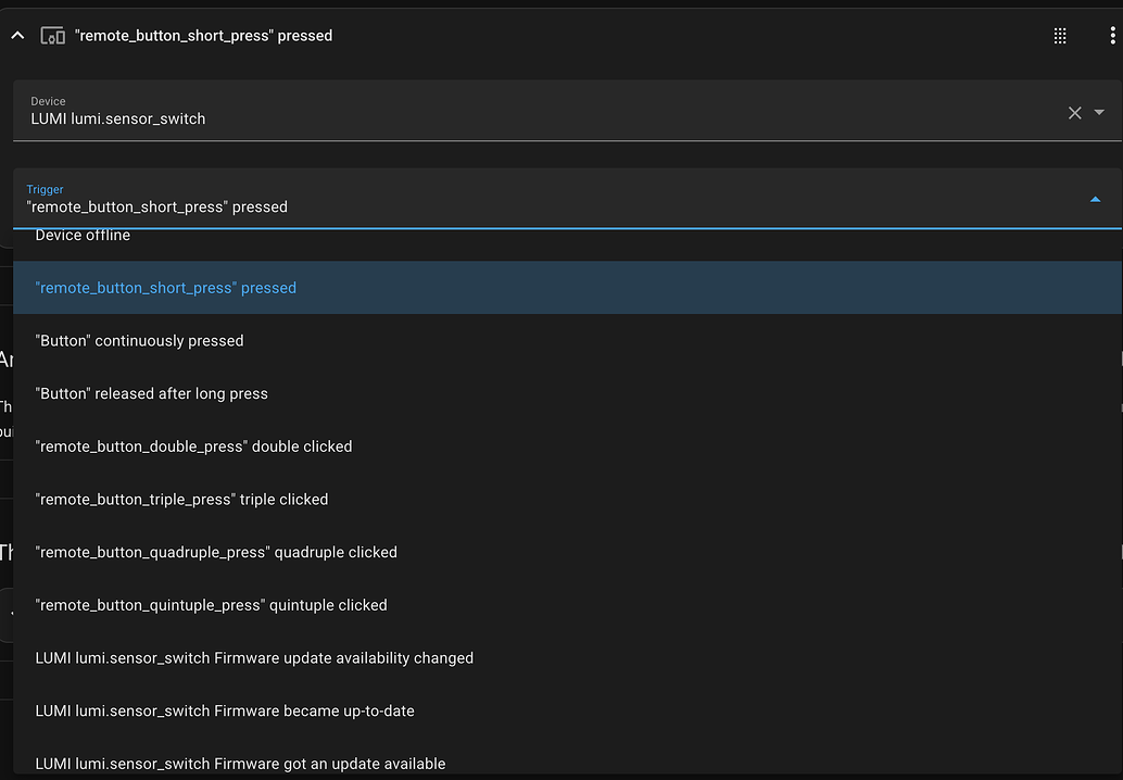 Xiaomi Mijia zigbee button (ZHA) in automations - Zigbee - Home Assistant Community