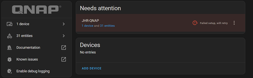 QNAP Integration - Configuration - Home Assistant Community
