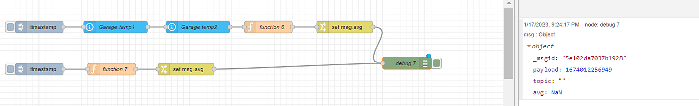 Function node help. Want to compare 2 values and average out 2 values - Node-RED - Home ...
