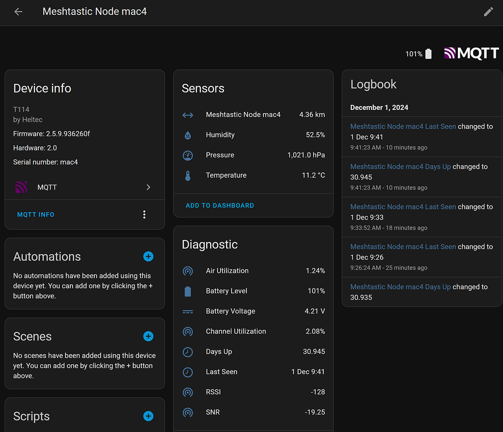 Meshtastic MQTT Discovery to create a Meshtastic Device - Custom Integrations - Home Assistant ...