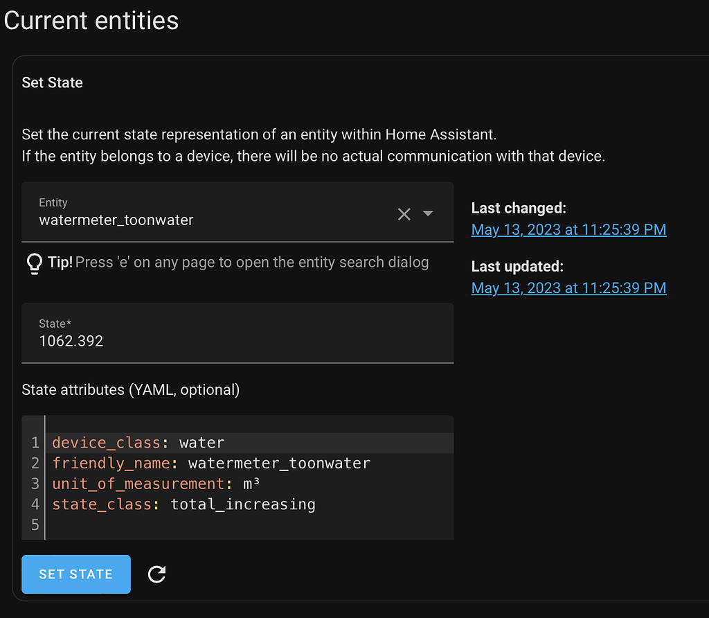 Trying to display water sensor in Energy Dashboard - configuration ...