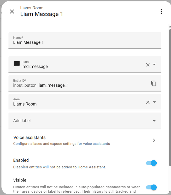 Input_Buttom Helper in Area Dashboard - Configuration - Home Assistant Community