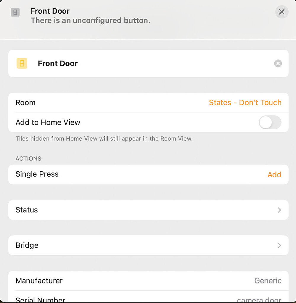 Homekit Doorbell Camera Homebridge Home Assistant Community