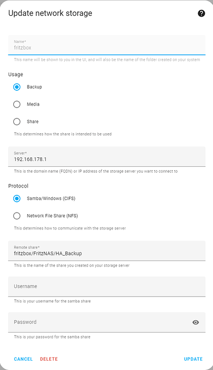 Backup to network location (SMB/CIFS share) now working - Configuration ... Backup to network location (SMB/CIFS share) now working - Configuration ...