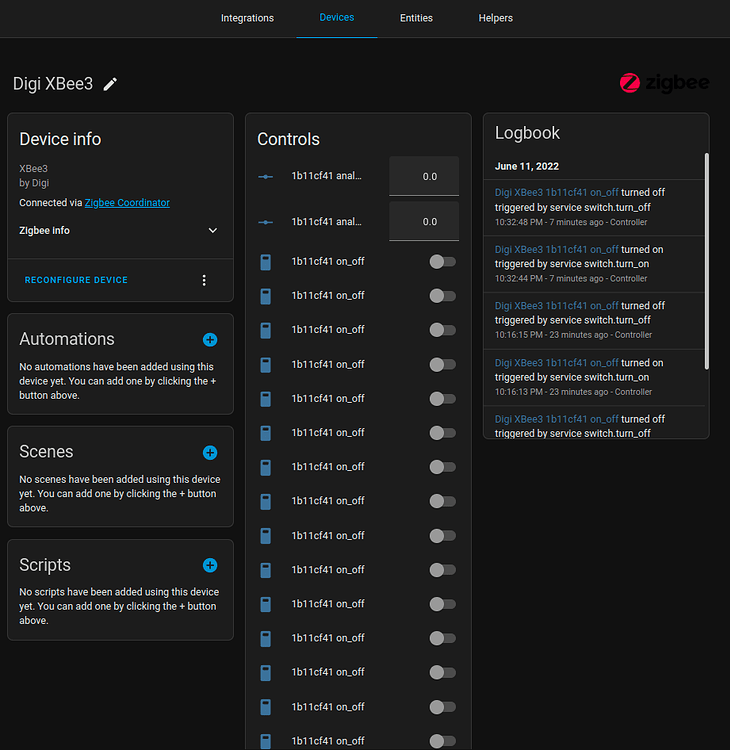 XBee serial communication - Development - Home Assistant Community