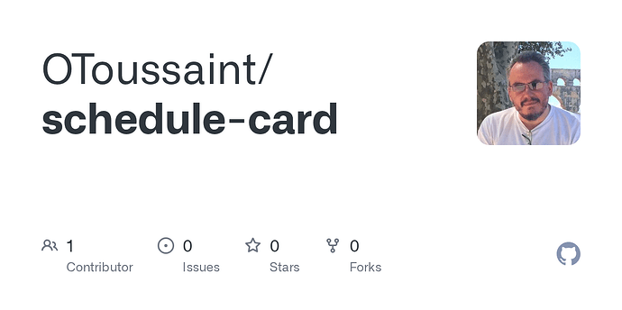 Schedule viewer card - Dashboards & Frontend - Home Assistant Community