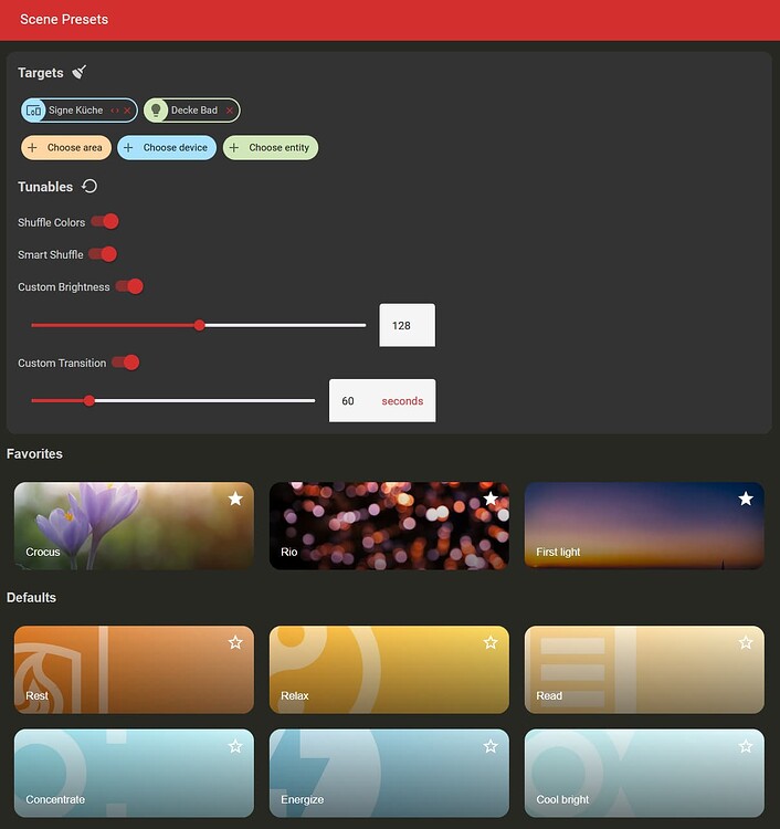 Scene Presets: Hue-like scenes for generic light entities - Custom Integrations - Home Assistant ...