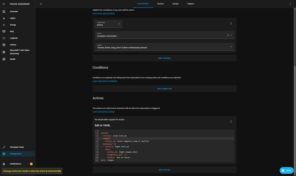 My First Automation Fail Configuration Home Assistant Community