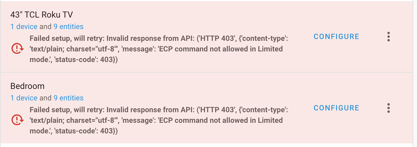 Roku integration problems - Third party integrations - Home Assistant Community