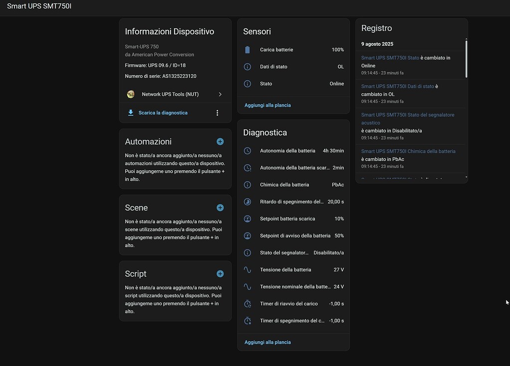 APC UPS NUT (Network UPS Tools) Home Assistant - Configuration - Home ...